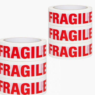 Pack of 12 Fragile packing tape 48mm x 66m heavy duty parcel tape for ...