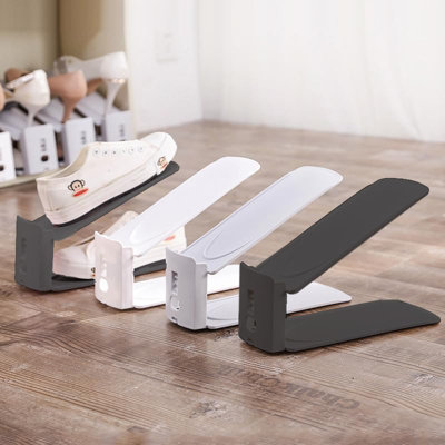 Pack of 12 Shoe Slot Organise Storage Adjustable 3-Level Height Non ...