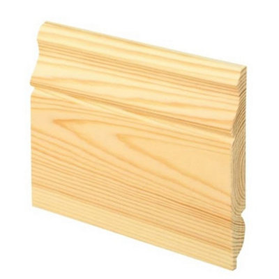 PACK OF 15 - Dual Purpose Torus & Ogee Pine Skirting -19mm x 119mm - 2 ...