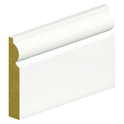 Pack of 15 (Total 15 Units) - Primed MDF Torus Skirting - 169mm (H) x ...