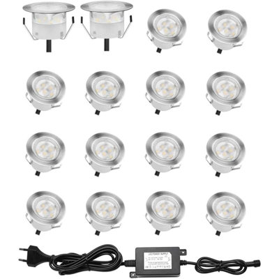 Pack of 16 LED Recessed Spotlights for Wood Terrace Waterproof IP67 ...
