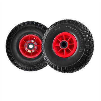 Pack of 2 - 10" Puncture-Proof Solid Wheel, 20mm Bore, Roller Bearings ...