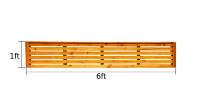 Pack of 2 - 1ft High x 6ft Wide Golden Brown Flat Top Horizon Timber ...