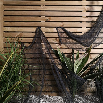 Pack of 2 2.9m Halloween Freaky Fabric Net Decoration in Black | DIY at B&Q