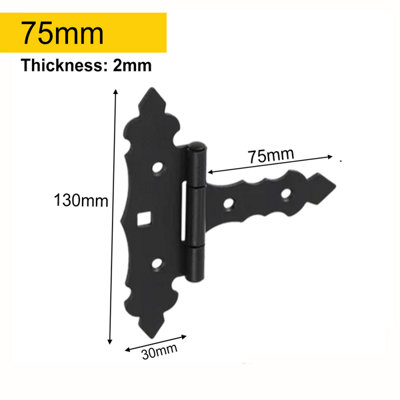 Pack of 2 - Black Ornamental Decorative Gate Hinges Door Hinges Shed ...