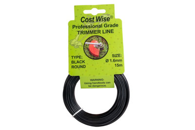 PACK OF 2, black strimmer/trimming line/cord (1.6mm)
