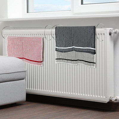 Pack Of 2 Chrome Radiator Airer 2 Tier Clothes Drying Hang Rack Laundry ...