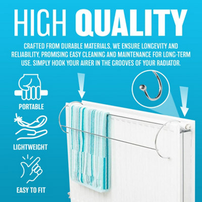 Pack Of 2 Chrome Radiator Airer 2 Tier Clothes Drying Hang Rack Laundry ...