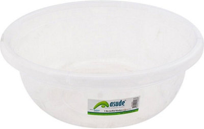 Pack Of 2 Clear Washing Up Bowl Storage Bucket Round Basin Container ...