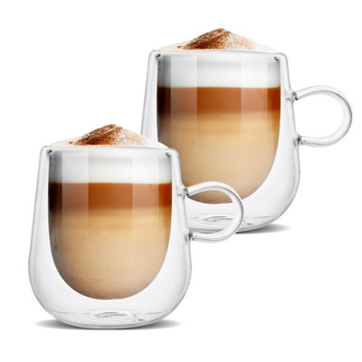 Pack Of 2 Double Walled Latte Cups 275ML | DIY at B&Q