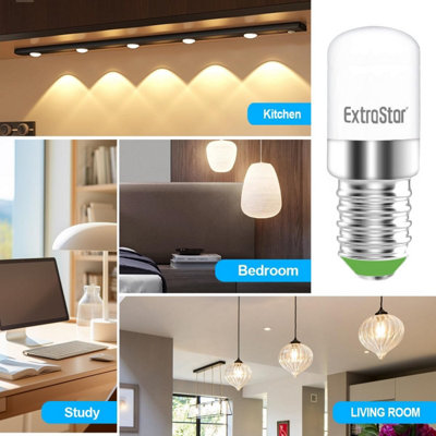Pack of 2 E14 Non-Dimmable Mini LED Bulbs, 3000K Warm White