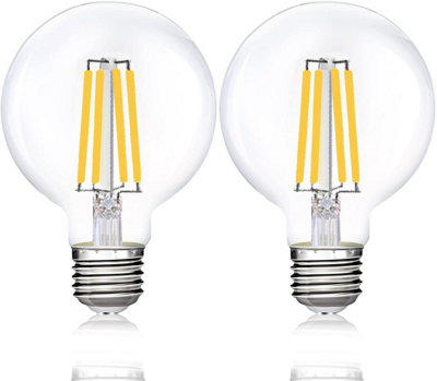 Pack of 2 E27 Non-Dimmable LED Light Bulb, 8W 6500K Cool White