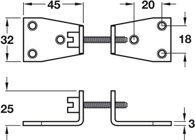 Pack of 2 Easy Fit Kitchen Worktop Connector Bolt & Bracket for Worktop ...