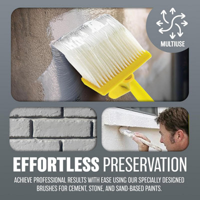 Pack Of 2 Emulsion Masonry Paint Brush Rough Surfaces Vinyl Fillings ...