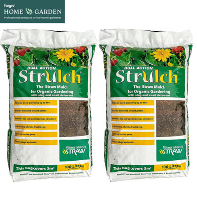 Pack of 2 - Fargro™ Strulch Organic Garden Mulch 9kg (100L each), Frost ...