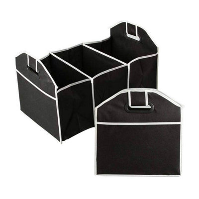 Pack of 2 foldable heavy duty car boot organisers 2 in 1 storage ...