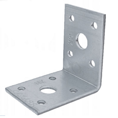 Pack of 2 - Galvanised Steel Angle Brackets for Heavy-Duty Construction ...