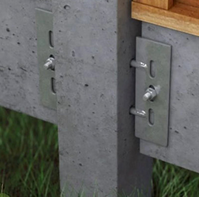 Pack of 2 - Heavy Duty Galvanised Fence Panel Clips 2 Pin Gravel Board ...