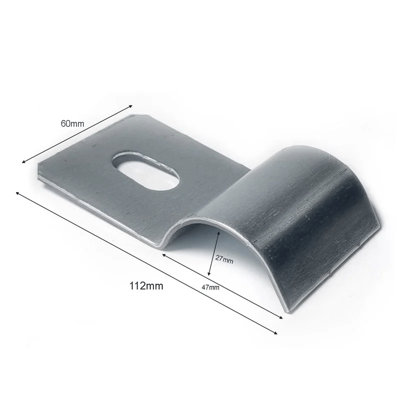 Pack of 2 - Heavy Duty Galvanised Half Saddle Pipe Clamp Angle Bracket ...