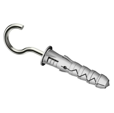 Pack of 2 - Heavy Duty Wall Screw In Hook With a Wall Plug Included ...