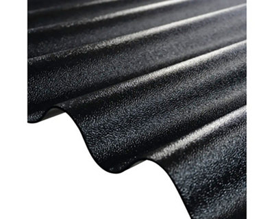 Pack of 2 - High Impact CorruPlast Opaque Black PVC Corrugated Roofing ...