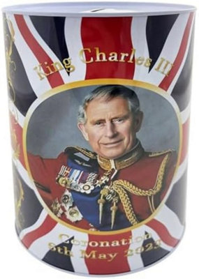 Pack Of 2 King Charles Iii Coronation Money Tin Piggy Bank Notes Coin ...
