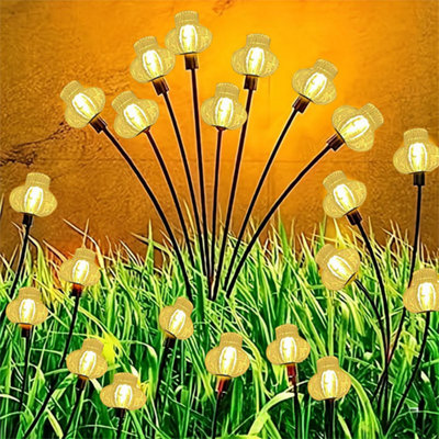 Pack of 2 Lantern 8 LED Outdoor Garden Solar Firefly Light