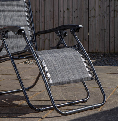 Pack of 2 Multi Position Garden Gravity Relaxer Chair Sun Loungers with ...