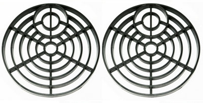 Pack of 2 Round Gulley Grid Drain Cover Grate Lid. Heavy Duty PVC ...