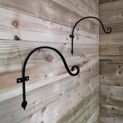 Pack of 2 Samuel Alexander Heavy Duty Handcrafted Metal 38cm Black Wall ...