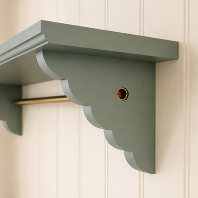 Pack of 2 Scallop Shelf Brackets with hole - 186mm x 186mm x 25mm ...