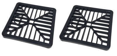 Pack of 2 Square Gulley Grid Drain Cover Grate Lid. Heavy Duty PVC ...