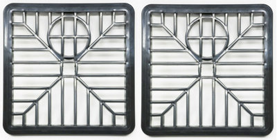 Pack of 2 Square Gulley Grid Drain Cover Grate Lid. Heavy Duty PVC ...