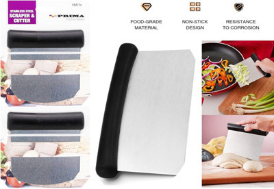 Pack Of 2 Stainless Steel Scraper And Cutter Cake Flour Pastry Chef ...