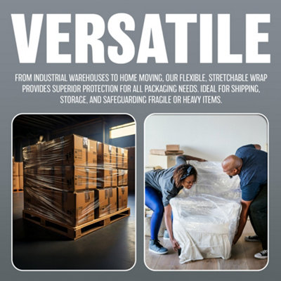 Pack Of 2 Strong Heavy Duty Clear Shrink Wrap Parcel Packing Pallet ...