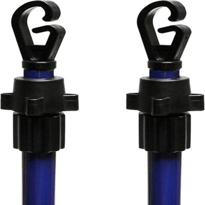 Pack of 2 Telescopic Clothes Line Prop 2.4m Blue Adjustable Laundry Pole