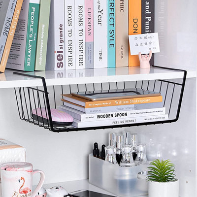 Pack of 2 Under Shelf Storage Basket Storage Organizer for Kitchen ...