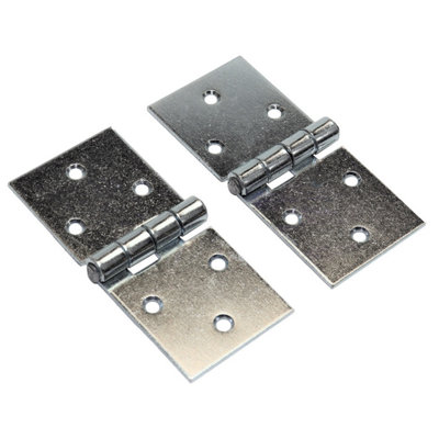 Pack of 2 x 100 mm Backflap Hinge Galvanised, Silver Steel Back Flap ...
