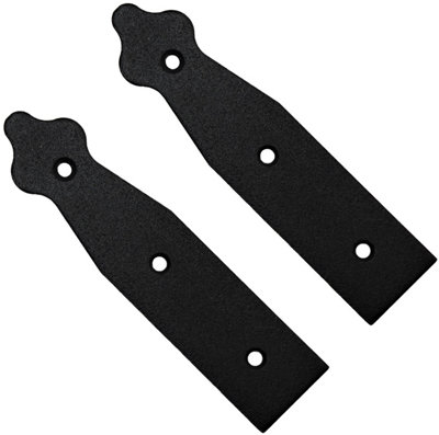 Pack of 2 x 150 mm Dummy Hinge Heads, Black Steel, Vintage False Strap ...