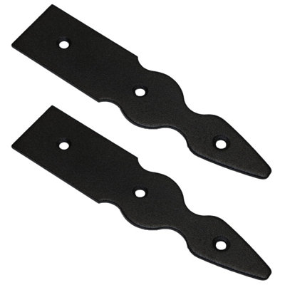 Pack of 2 x 150 mm Dummy Hinge Heads, Vintage False Strap Hinge, Black ...