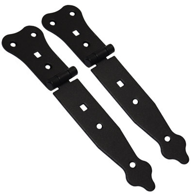 Pack of 2 x 150 mm Narrow T-Hinge Black, Vintage Steel Tee Hinges ...