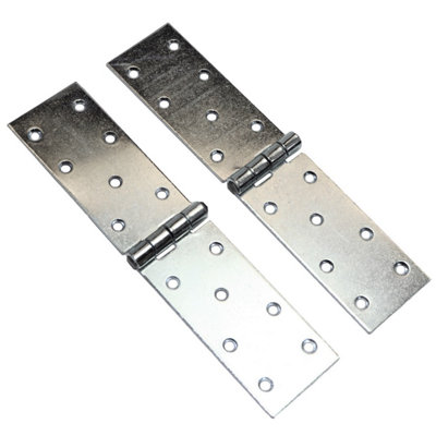 Pack of 2 x 200 mm Backflap Hinge Galvanised, Silver Steel Back Flap ...