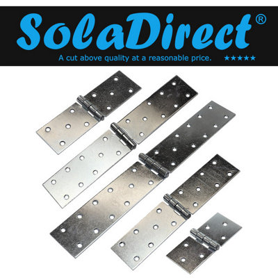 Pack of 2 x 200 mm Backflap Hinge Galvanised, Silver Steel Back Flap ...