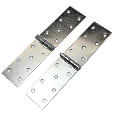 Pack of 2 x 200 mm Backflap Hinge Galvanised, Silver Steel Back Flap Hinges, Weather Resistant ...