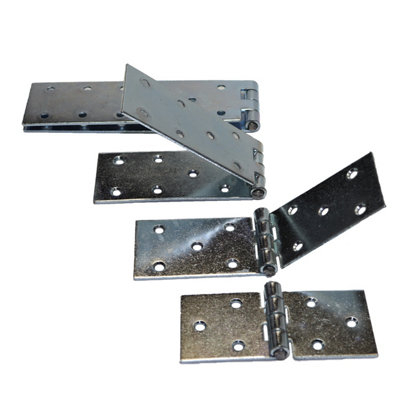 Pack of 2 x 200 mm Backflap Hinge Galvanised, Silver Steel Back Flap Hinges, Weather Resistant ...