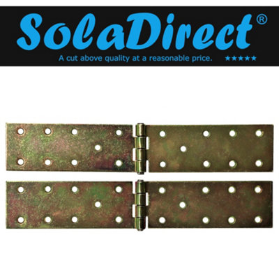Pack of 2 x 250 mm Backflap Hinge Galvanised, Steel Back Flap Hinges ...