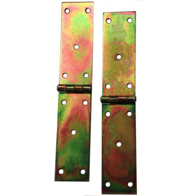 Pack of 2 x 250 mm Backflap Hinge Galvanised, Steel Back Flap Hinges, Weather Resistant, Rust ...