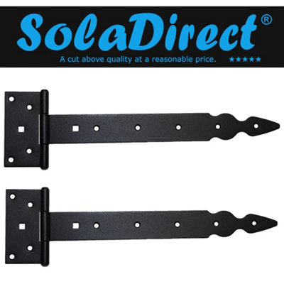 PACK OF 2 X 300 MM T-HINGE BLACK, STEEL TEE HINGES, WEATHER RESISTANT ...