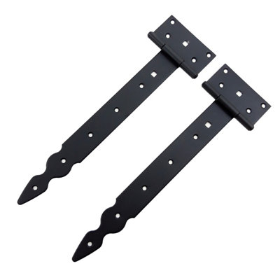 PACK OF 2 X 300 MM T-HINGE BLACK, STEEL TEE HINGES, WEATHER RESISTANT ...