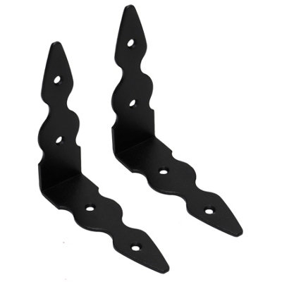 Pack of 2 x Black Corner Brackets - 115 x 115 mm Steel Right Angle ...